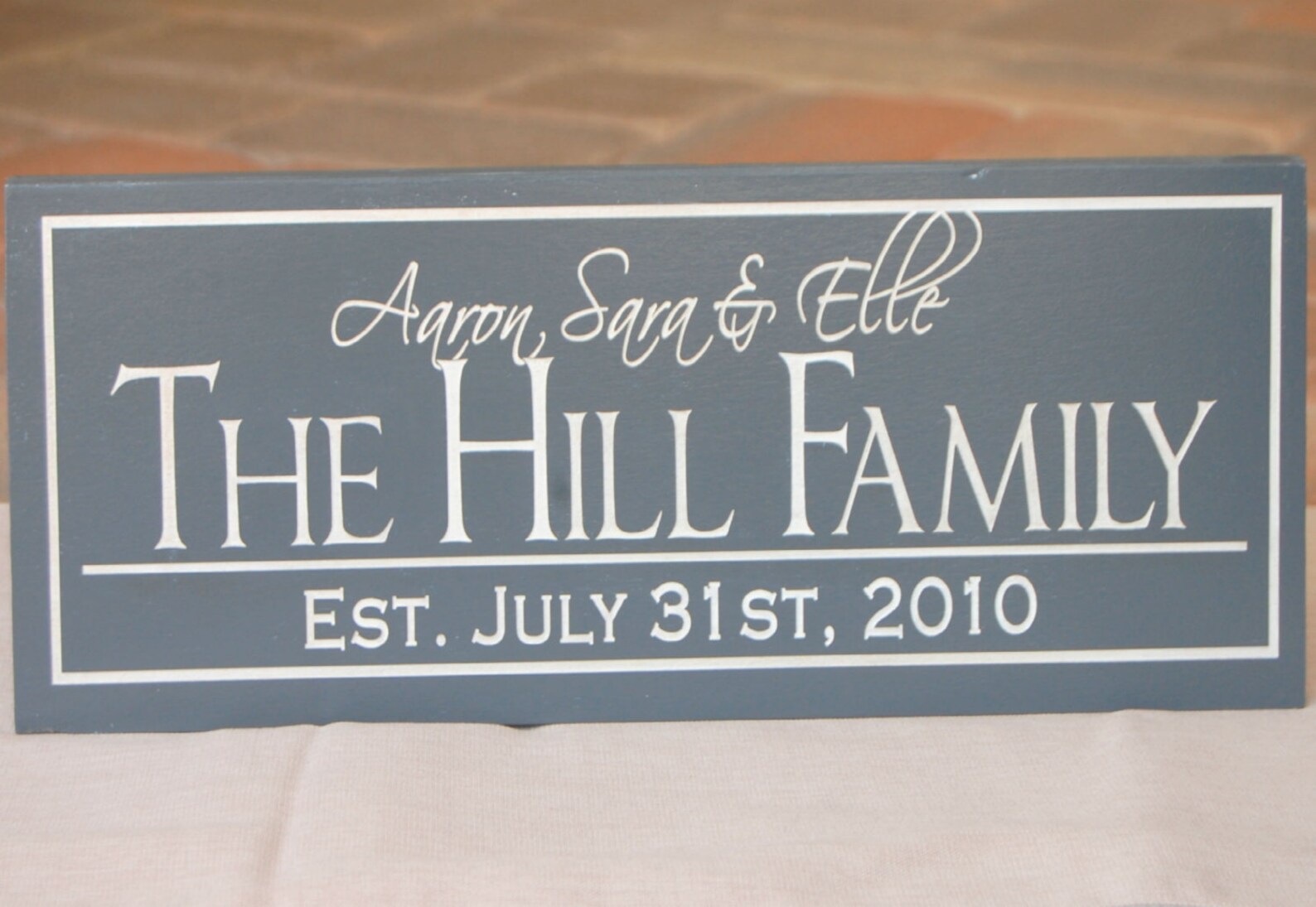 Gray Name Sign / Personalized Wedding Gift / Family Name Sign - Etsy