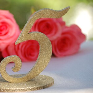 Gold Glitter Wedding Table Numbers, Wedding Table Number Signs, Wedding ...