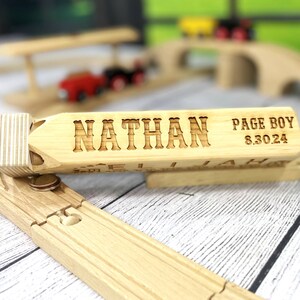 Ring Bearer Gift, Wood Train Whistle, Customer Engraved Whistle for ...