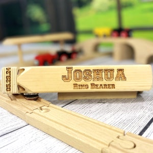 Ring Bearer Gift, Wood Train Whistle, Customer Engraved Whistle for ...