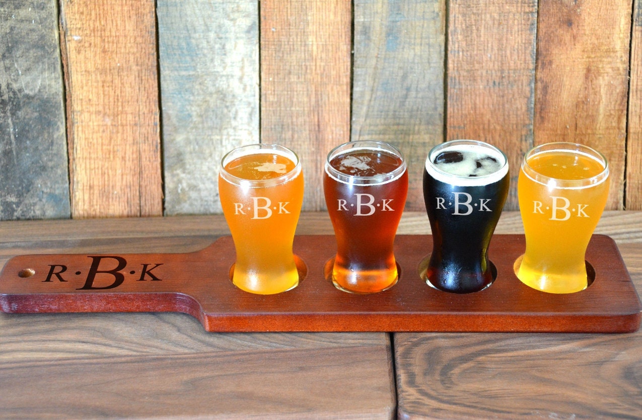 Fiance Gift, Beer Flight Paddle, Gifts for Him, Personalized Wedding ...
