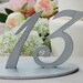 Silver Glitter Wedding Table Numbers, Silver Table Number for Weddings ...