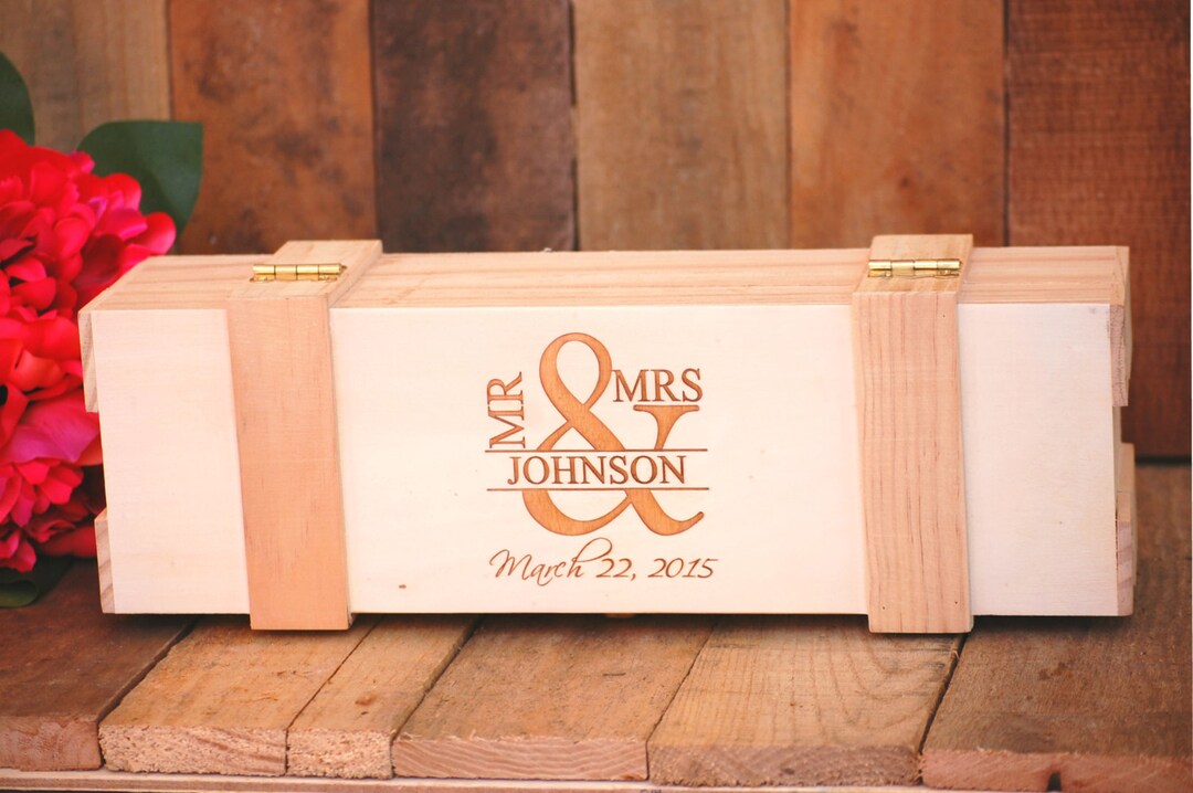 Wine Box Personalized Wedding Ceremony Box Couples Gift Champagne Box ...