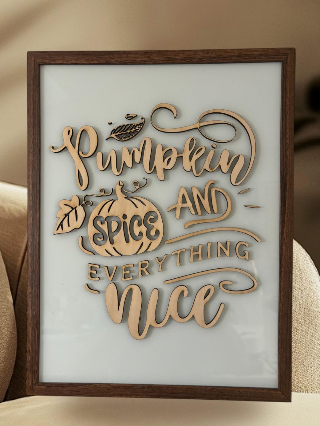 Pumpkin Spice 3D Sign - Framed Fall Decor - Fall Means Football Sign ...