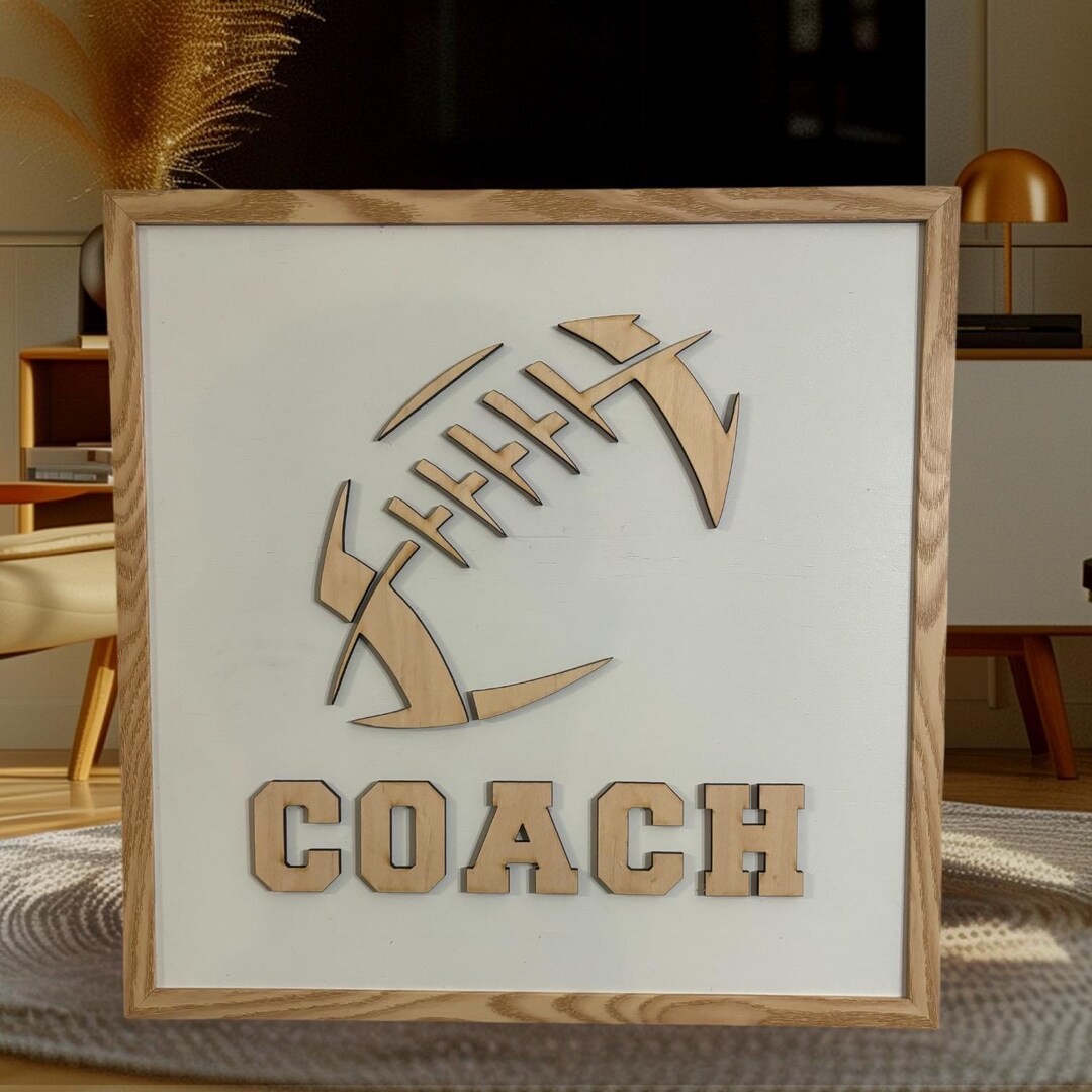3D Framed Sports Coach Sign - Personalized Coach Gift - Custom Laser ...