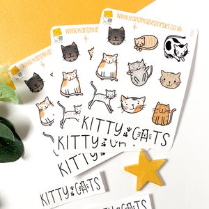 Cat Stickers Cat Sticker Sheetsheet of Cat Stickerscute Cat - Etsy