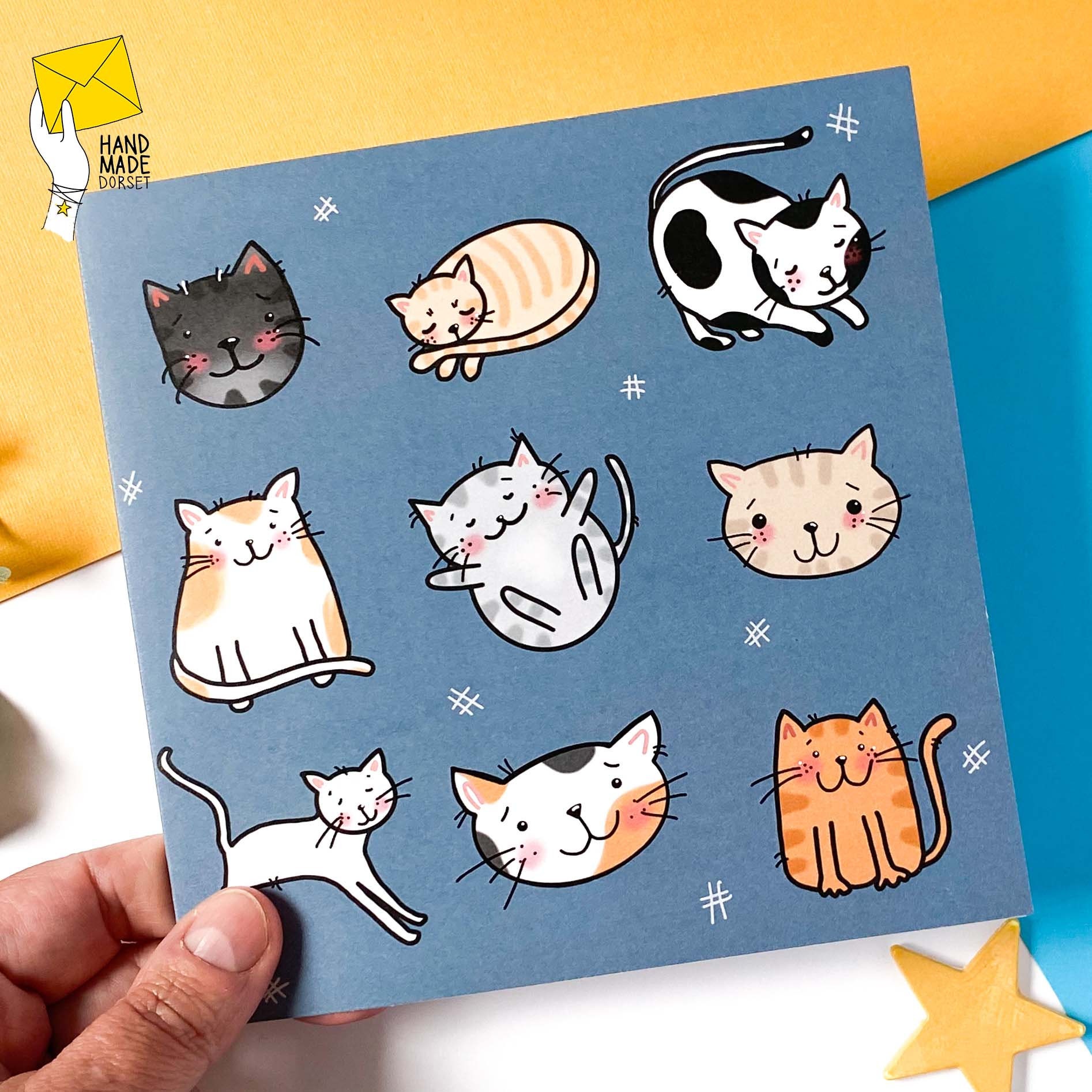 Cat Card Cute Cat Cardscat Birthday Cardpack of Cat - Etsy UK
