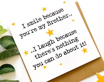 Brother Card Funny Card for Brother I'd Walk Through - Etsy