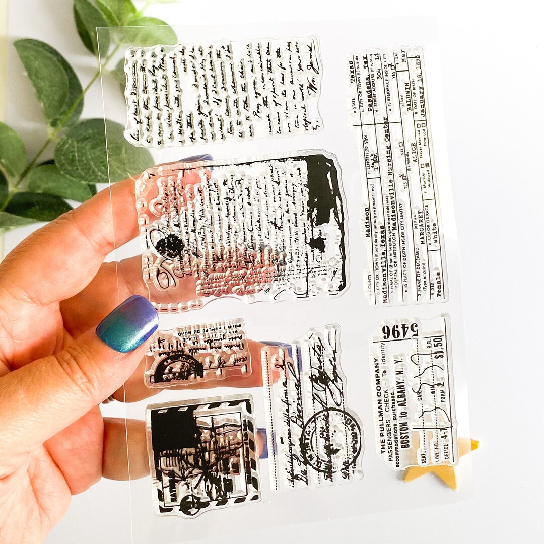 Script Acrylic Stampsvintage Scripts Stampsstamps for Paper - Etsy