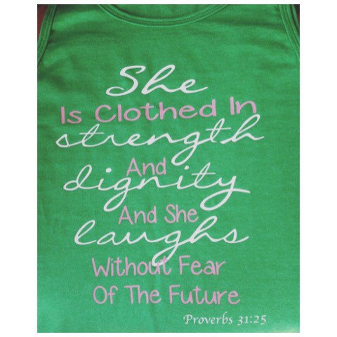Proverbs 31:25 Bible Verse Tank Top | Etsy