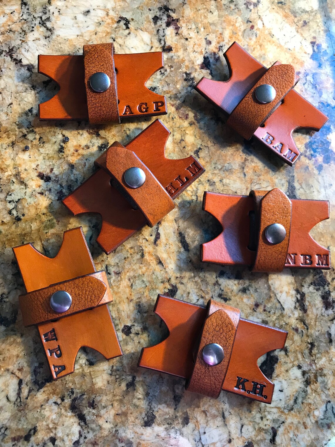 Personalized Leather Earbud Keeper // Ear Bud Holder // Cord Wire ...