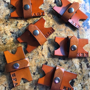 Personalized Leather Earbud Keeper // Ear Bud Holder // Cord Wire ...