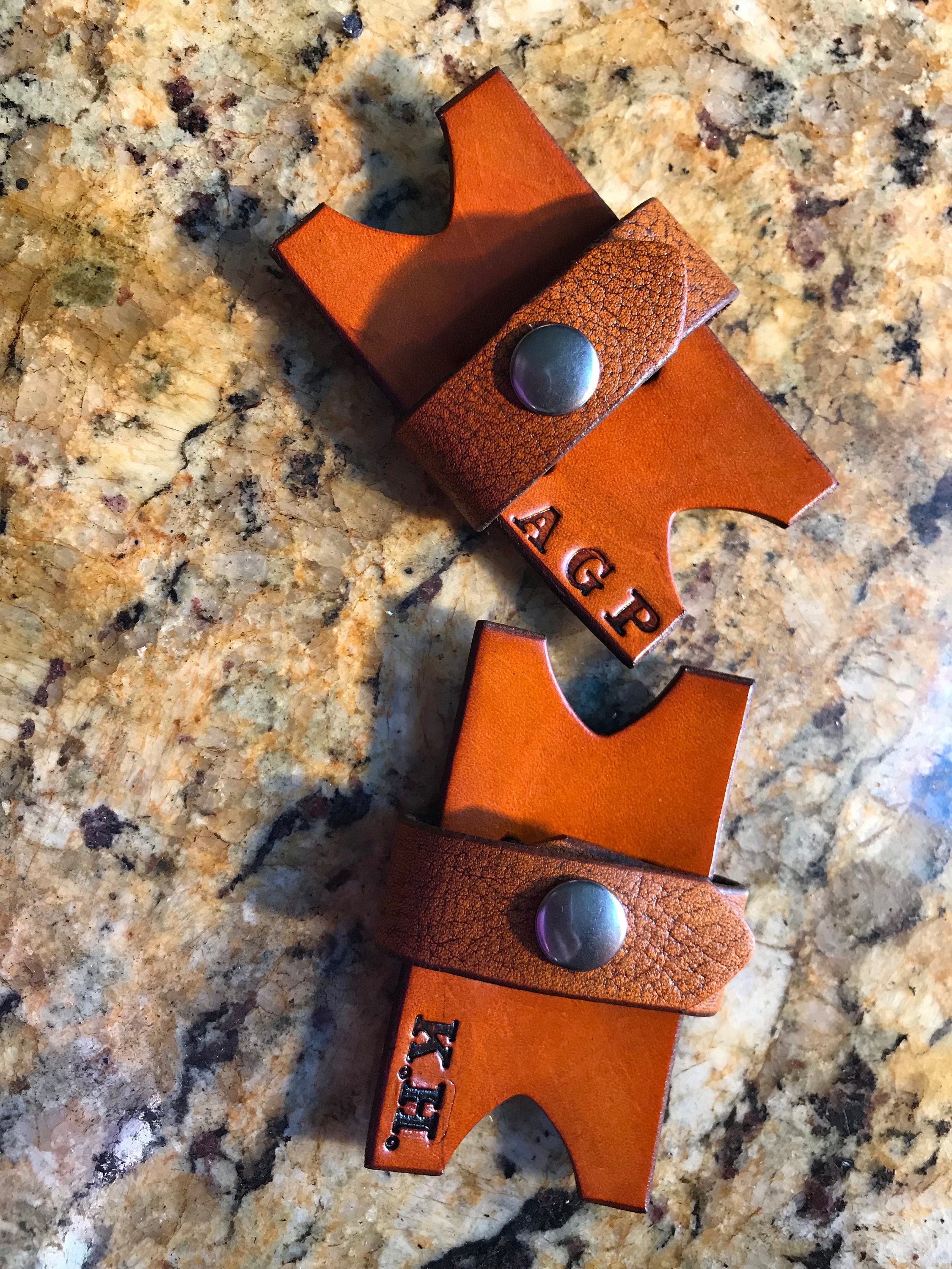 Personalized Leather Earbud Keeper // Ear Bud Holder // Cord Wire ...