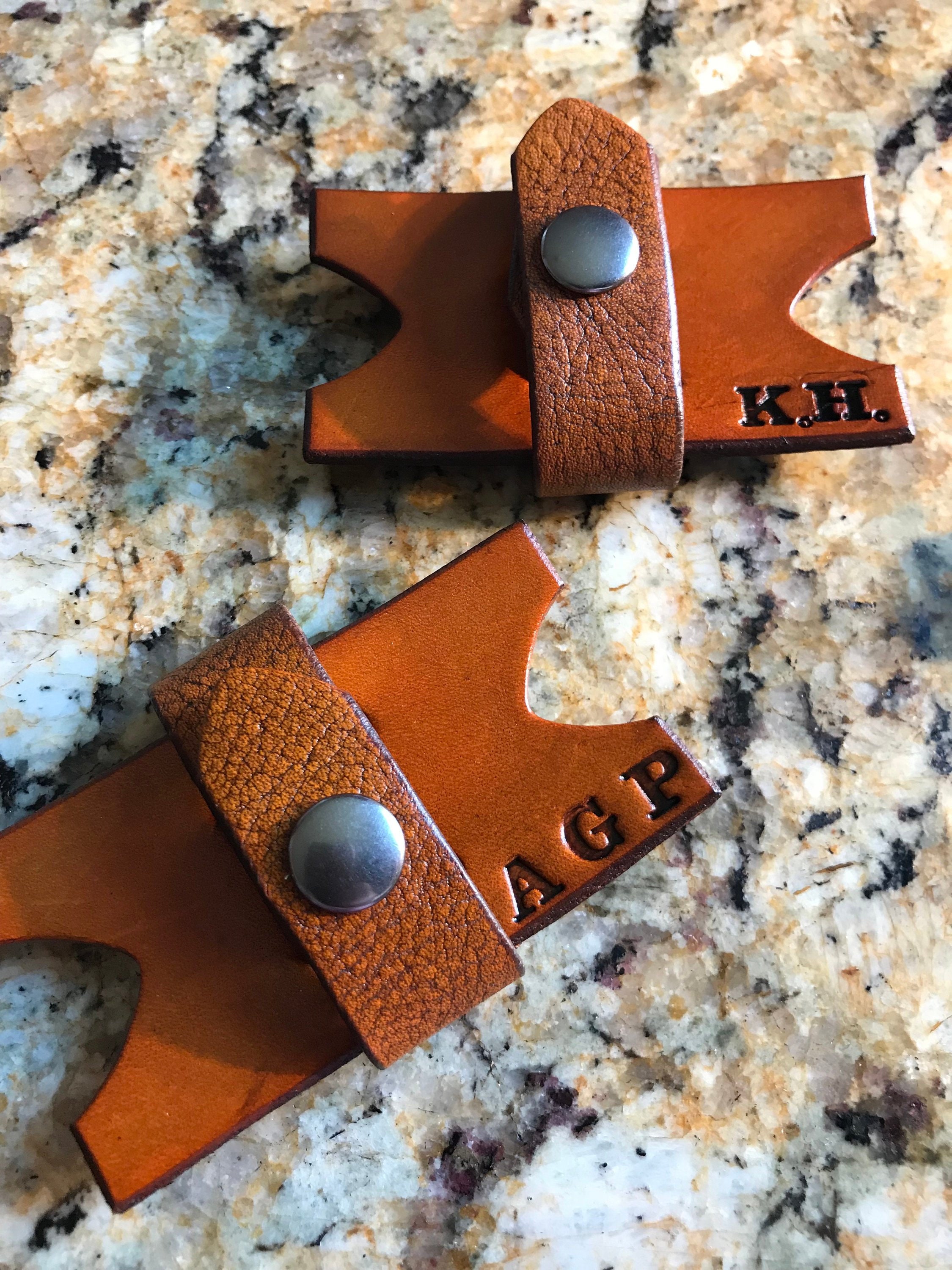Personalized Leather Earbud Keeper // Ear Bud Holder // Cord Wire ...