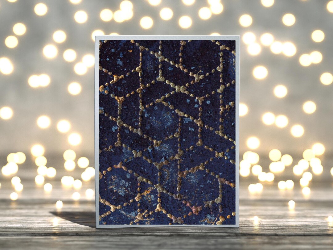 Indigo Sashiko Embossed Folded Blank Greeting Card - Etsy