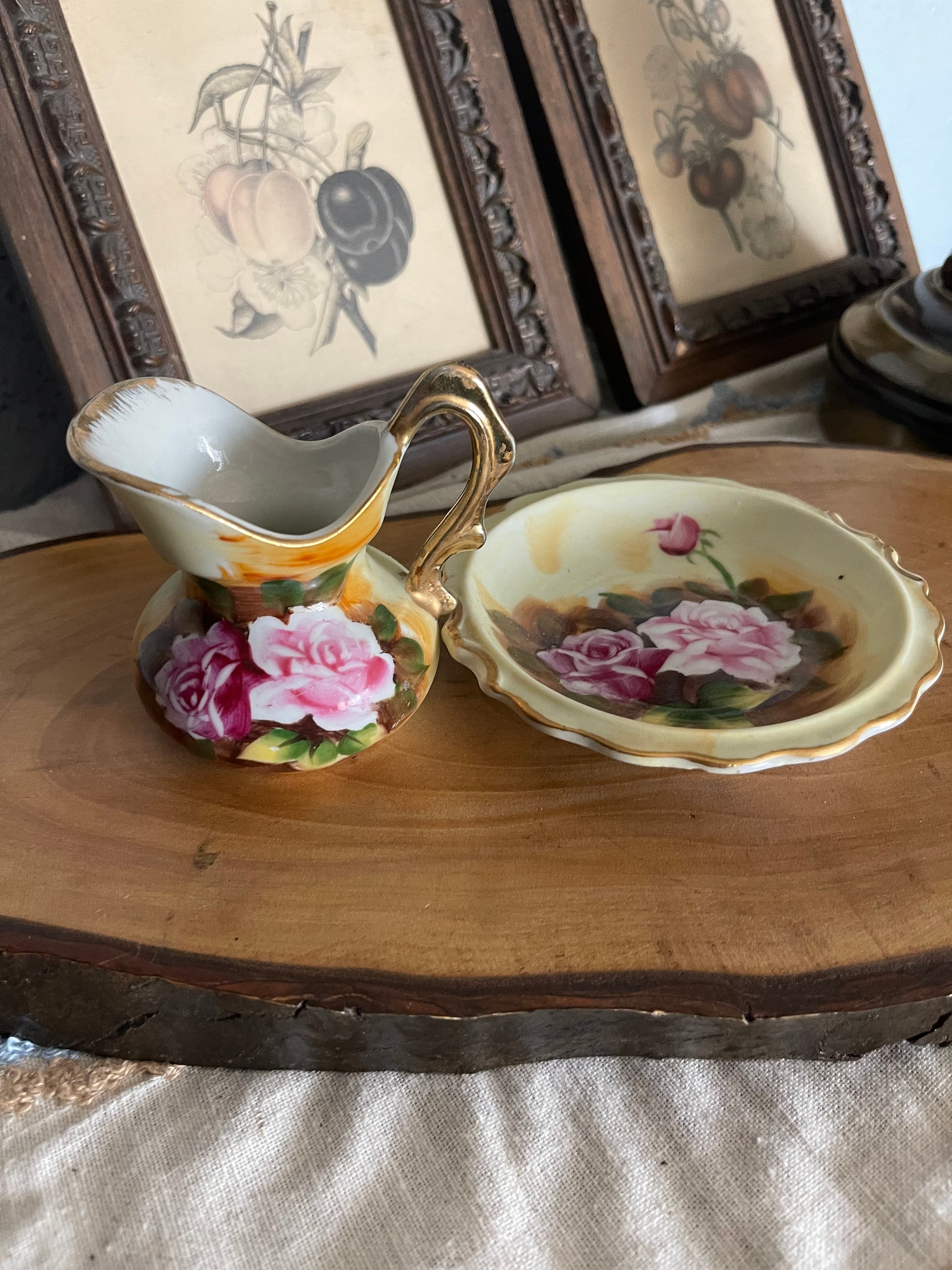 Vintage Enesco Japan Small Pitcher and Vase - Etsy