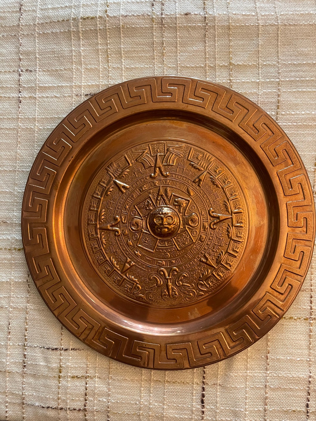 Vintage Copper Embossed Mayan Calendar Wall Hanging - Etsy