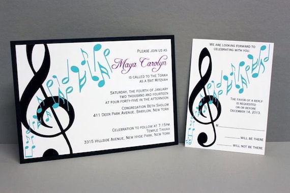 Music Note Invitation | Etsy