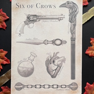 Six of Crows | Shadow and Bone | Art Print | 8 X 11 Inches - Etsy