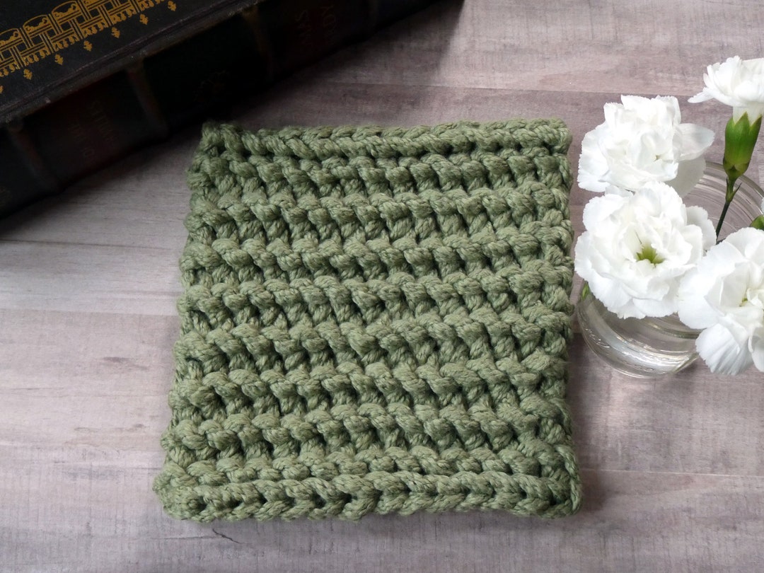 CROCHET PATTERN Mock Garter Stitch Chunky Coaster & Potholder Pattern ...