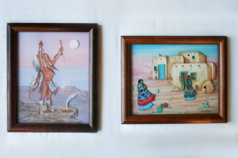 3D Framed Native American Art Print #2 - Etsy