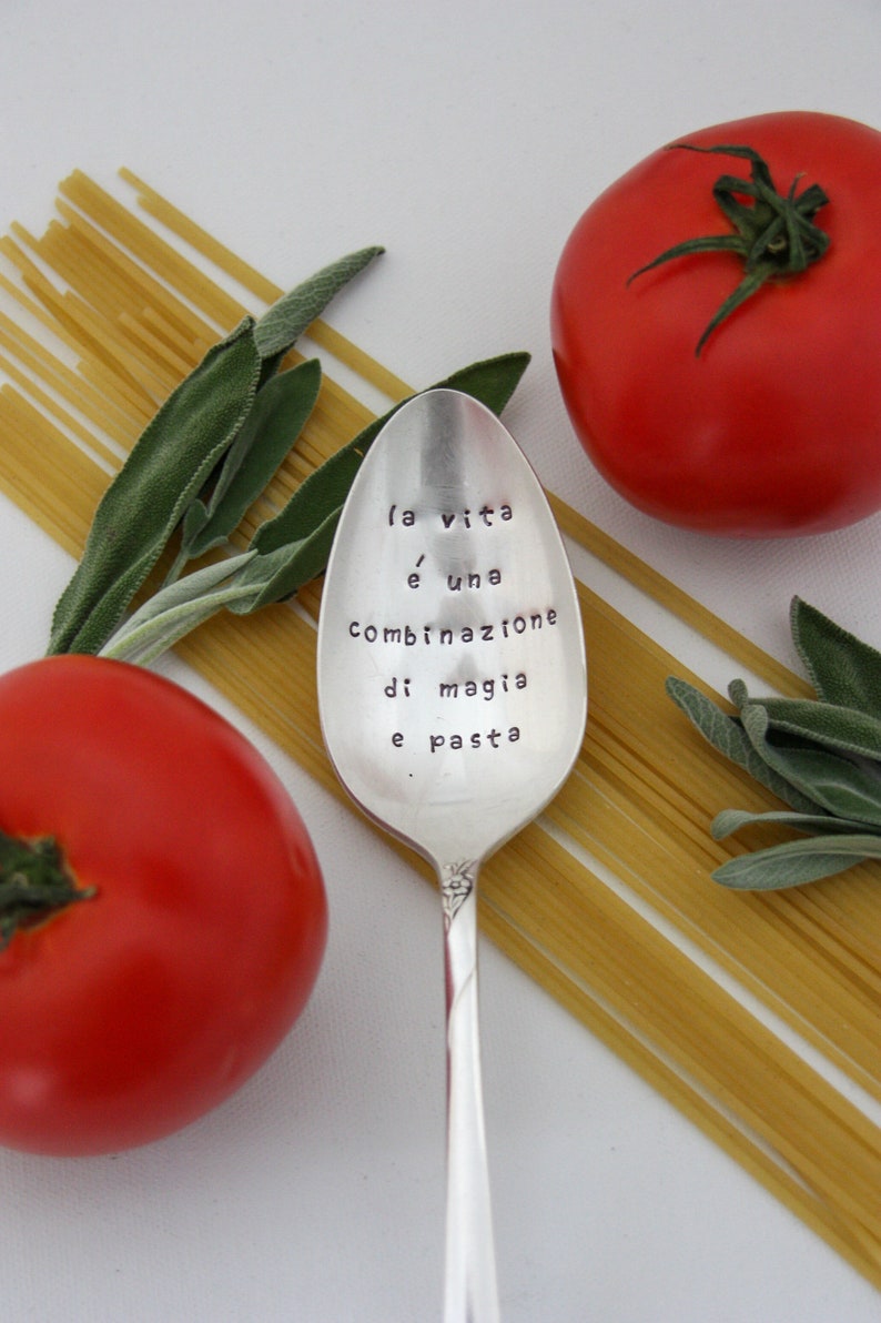 La Vita E Una Combinazione Di Magia E Pasta Hand Stamped - Etsy La Vita E Una Combinazione Di Magia E Pasta Hand Stamped - Etsy