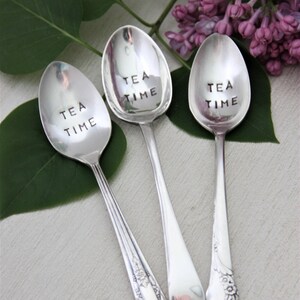 Tea Time Stamped Spoon High Tea Decor Afternoon Tea Gift - Etsy