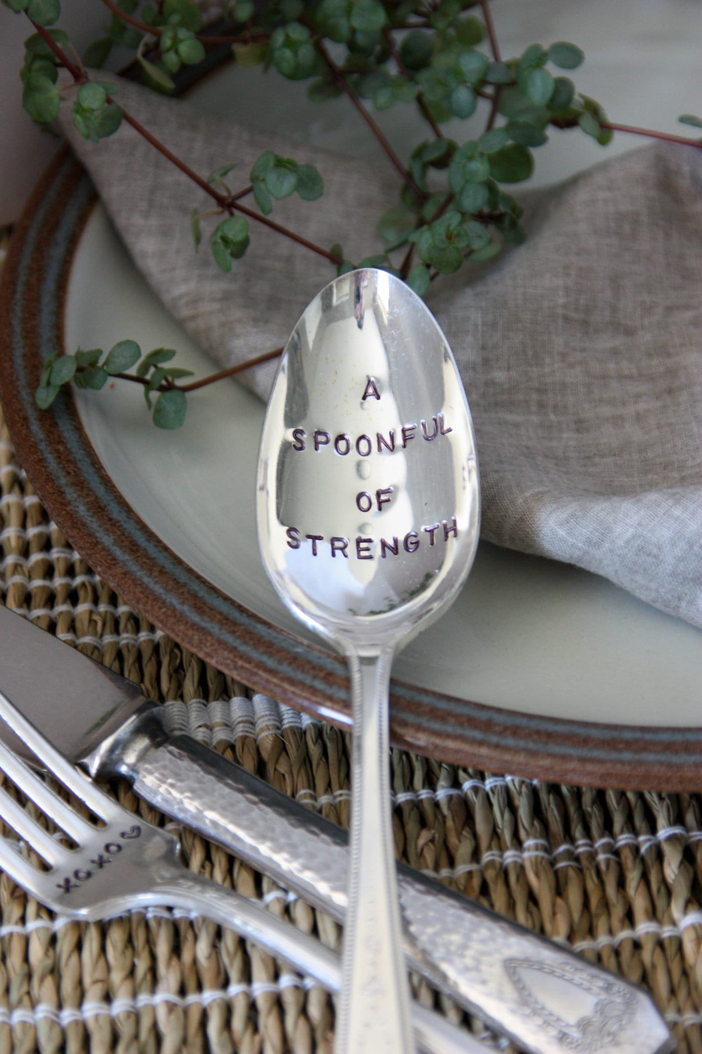 Home & Living Hand Stamped a spoonful of strength Spoon Vintage ...