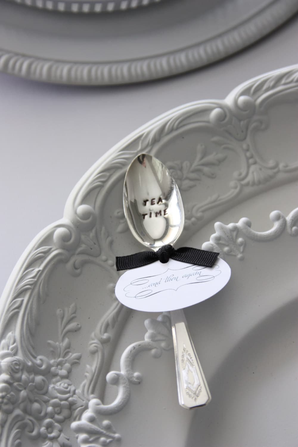 Tea Time Stamped Spoon High Tea Decor Afternoon Tea Gift | Etsy