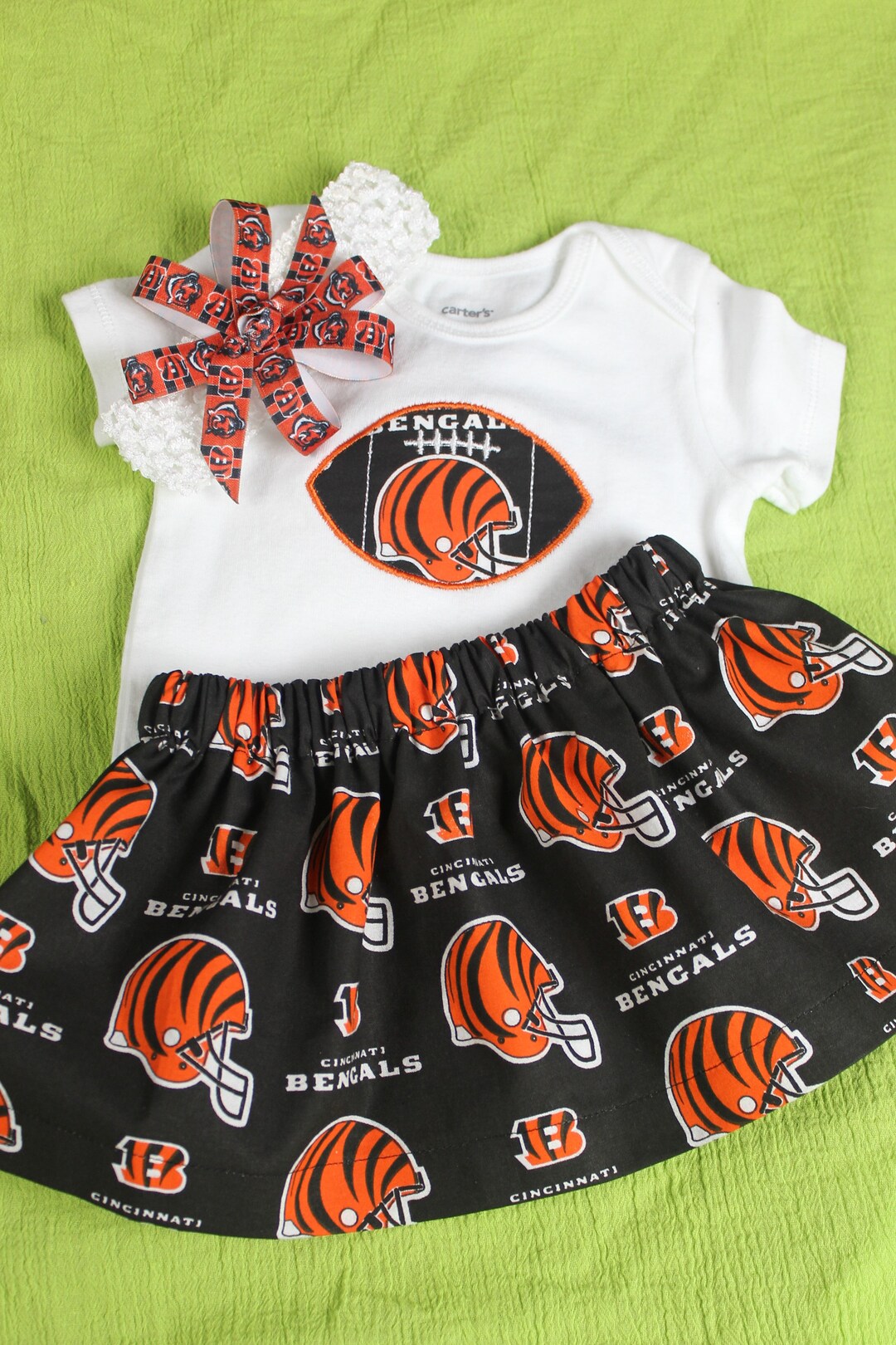 Cincinnati Bengals 3pc Girls Bodysuit Set - Etsy