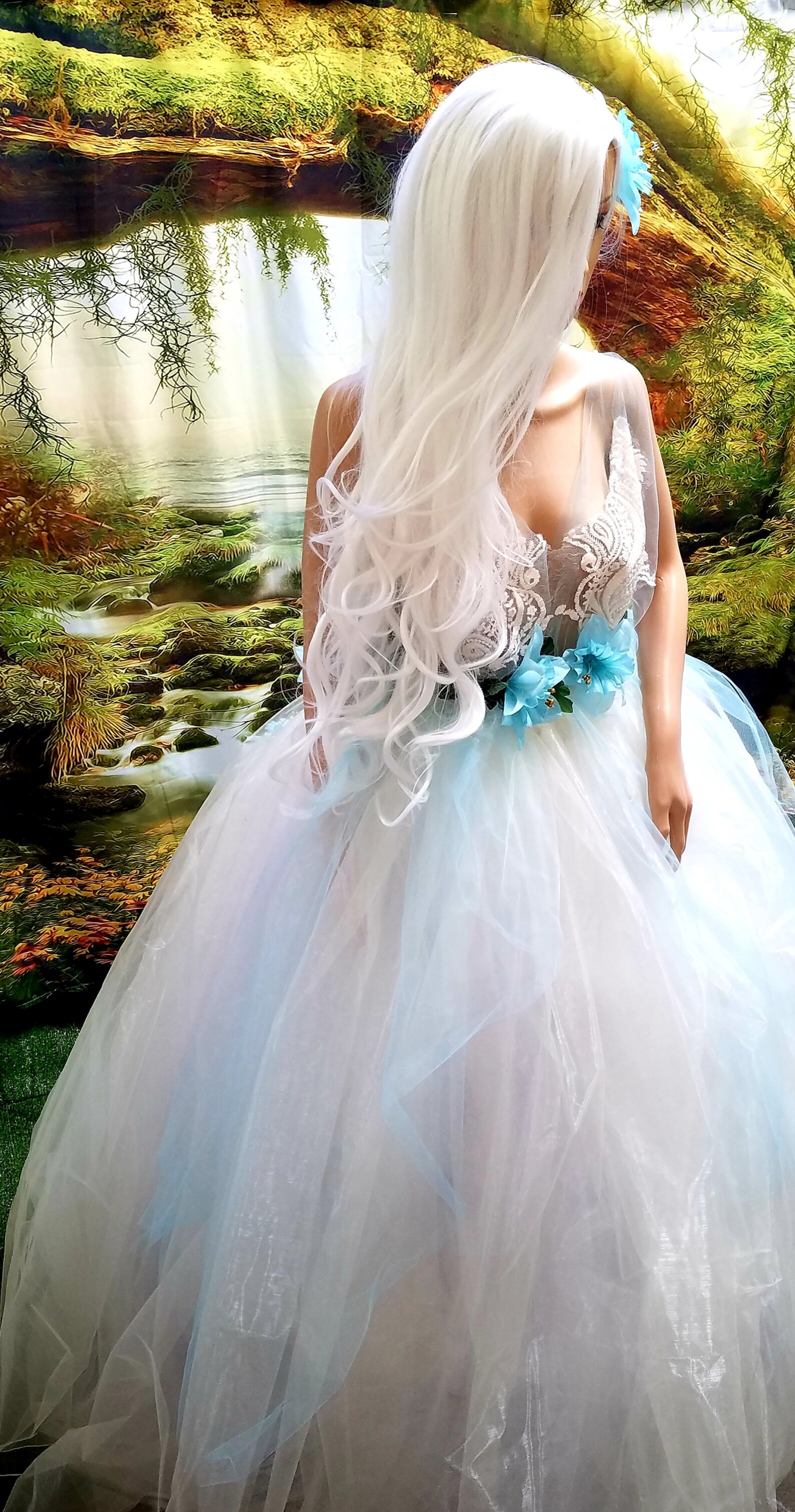 DARLENE Custom Order Fairy Nymph 3 Piece Ivory Organza & Pale Ocean ...