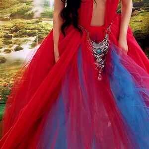 RAVEN Red and Turquoise Indian Tribal Jeweled Boho Lehenga - Etsy