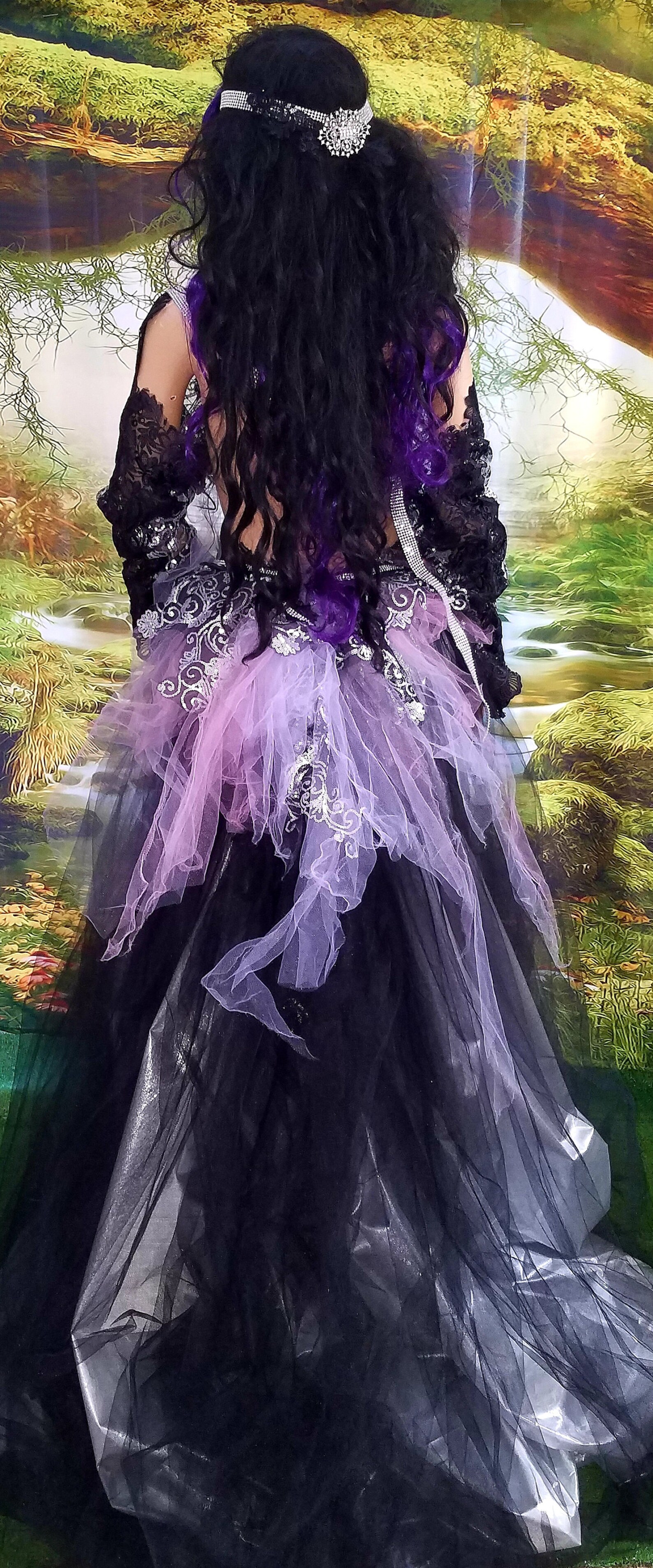 GREER Custom Order Backless Black Lavender Silver & Mauve Sequin ...