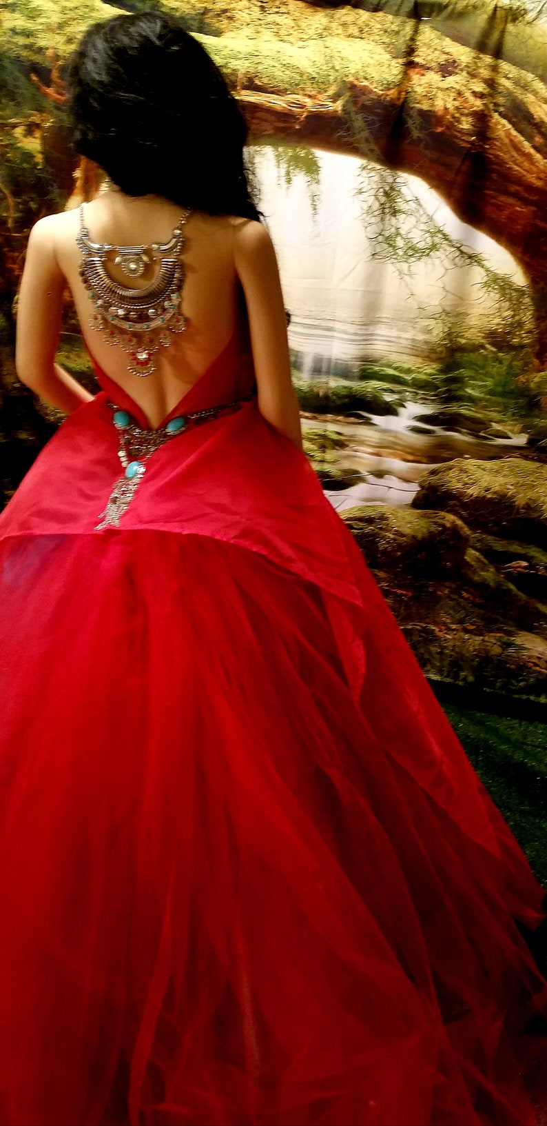 RAVEN Red and Turquoise Indian Tribal Jeweled Boho Lehenga - Etsy