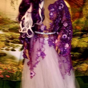 FAITH Royal Purple Embroidered Lace and White Tulle Boho Festival ...