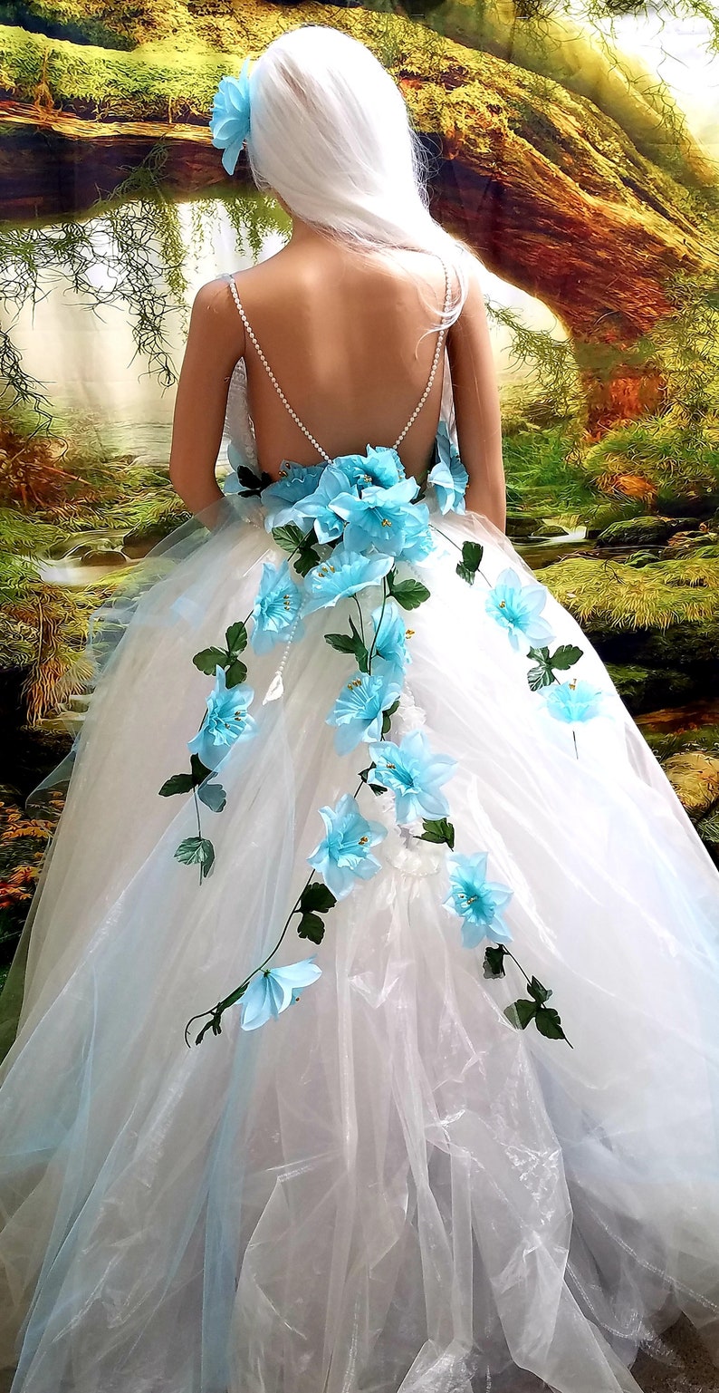 DARLENE Custom Order Fairy Nymph 3 Piece Ivory Organza & Pale Ocean ...