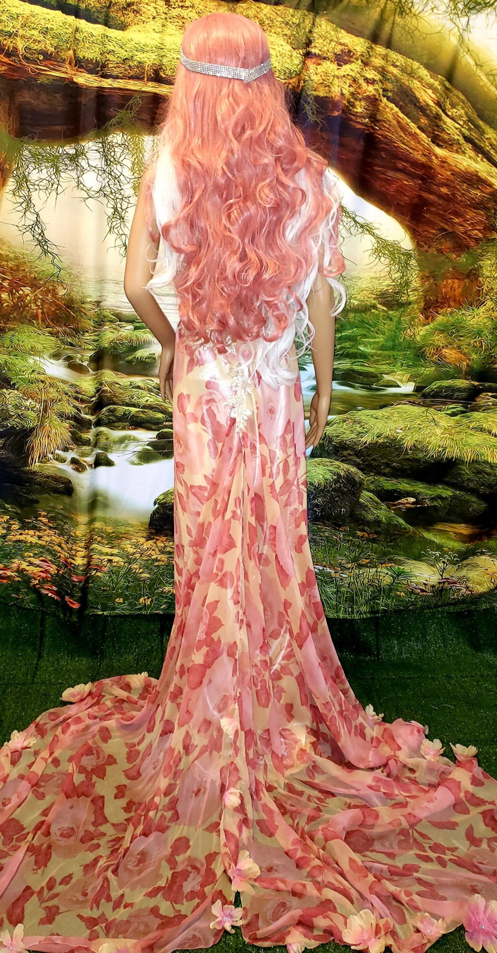 ERICA Custom Order Pink Mauve & Ivory Silk Backless Organza 2 in 1 ...