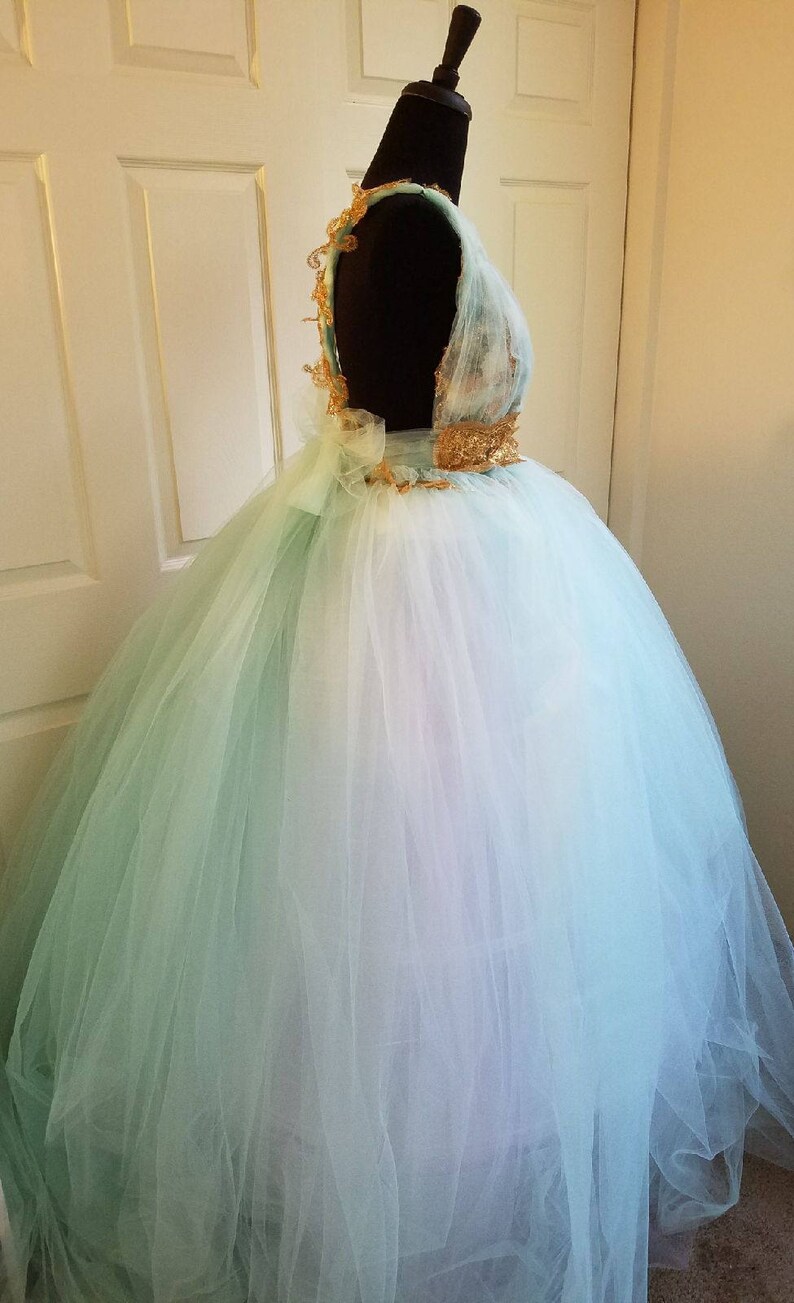Ethereal Romantic Mint Green & Gold Lace Tulle Garden Nymph - Etsy
