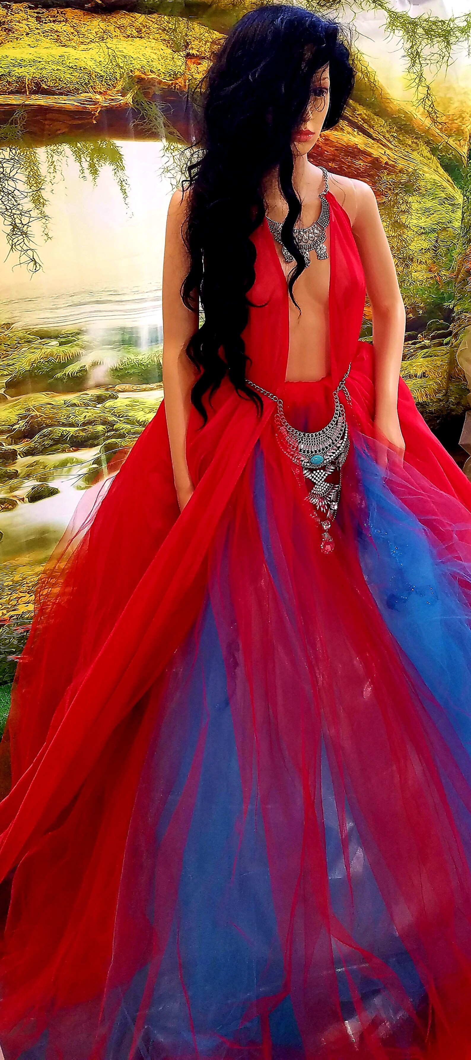 RAVEN Red and Turquoise Indian Tribal Bejeweled Boho Lehenga - Etsy