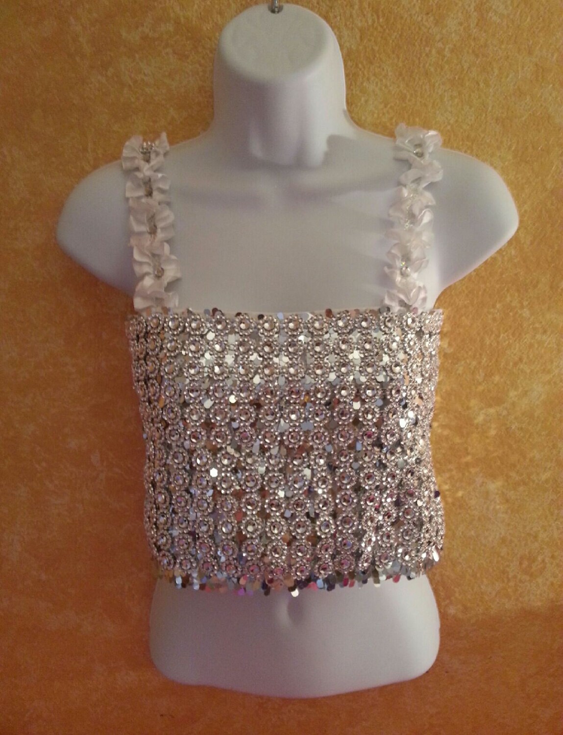 Sexy Silver Illusion Rhinestone Flower Mesh Crystal Fairy Bohemian ...