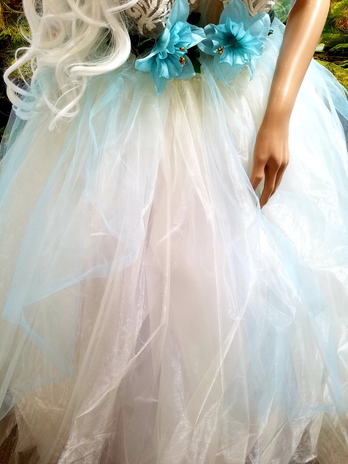 DARLENE Custom Order Fairy Nymph 3 Piece Ivory Organza & Pale Ocean ...