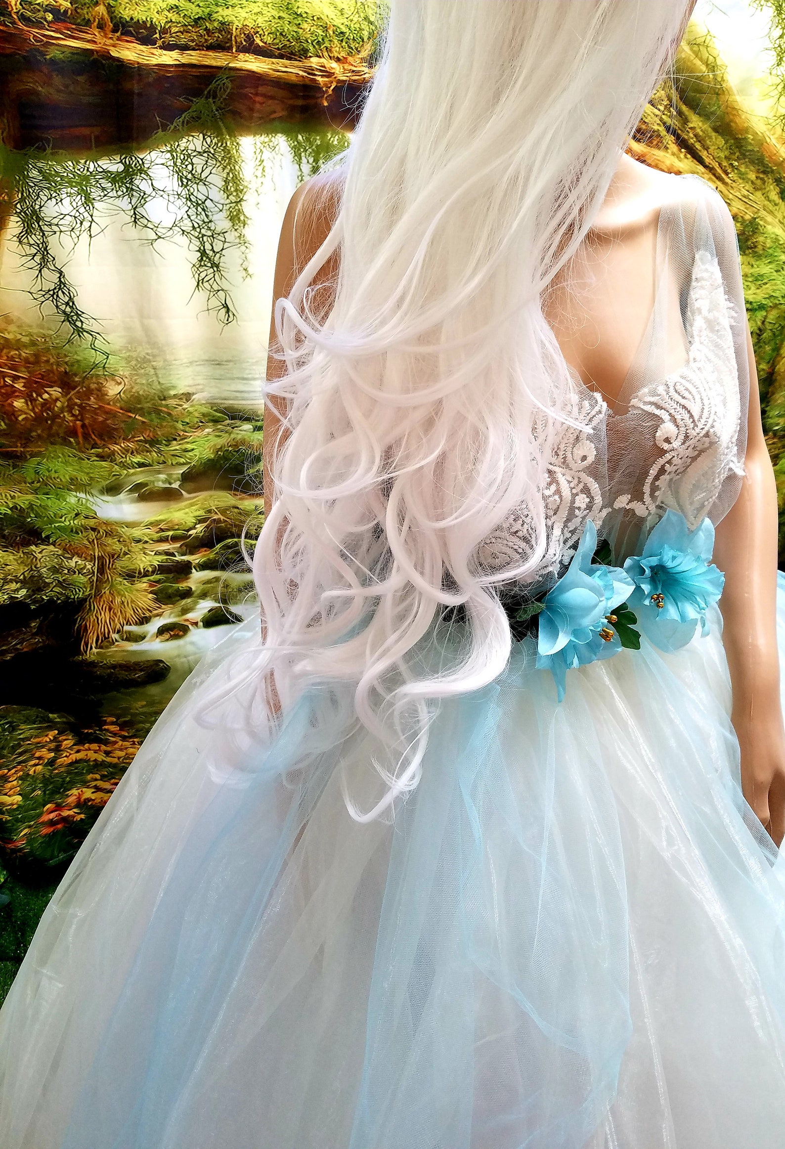 DARLENE Custom Order Fairy Nymph 3 Piece Ivory Organza & Pale Ocean ...