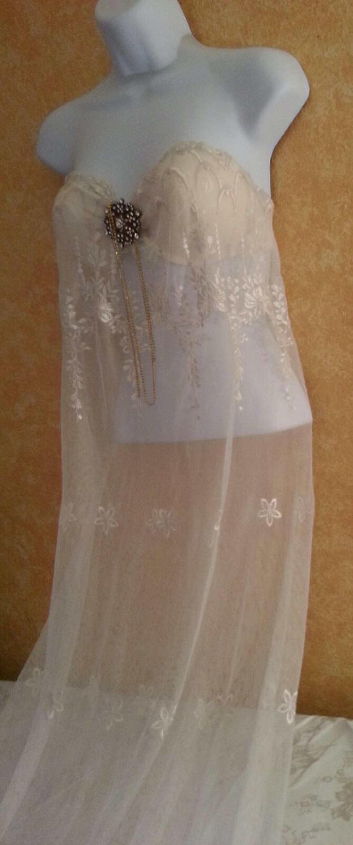 Vintage Style Ivory Lace Crystal Sheath Bridal Wedding Gown - Etsy