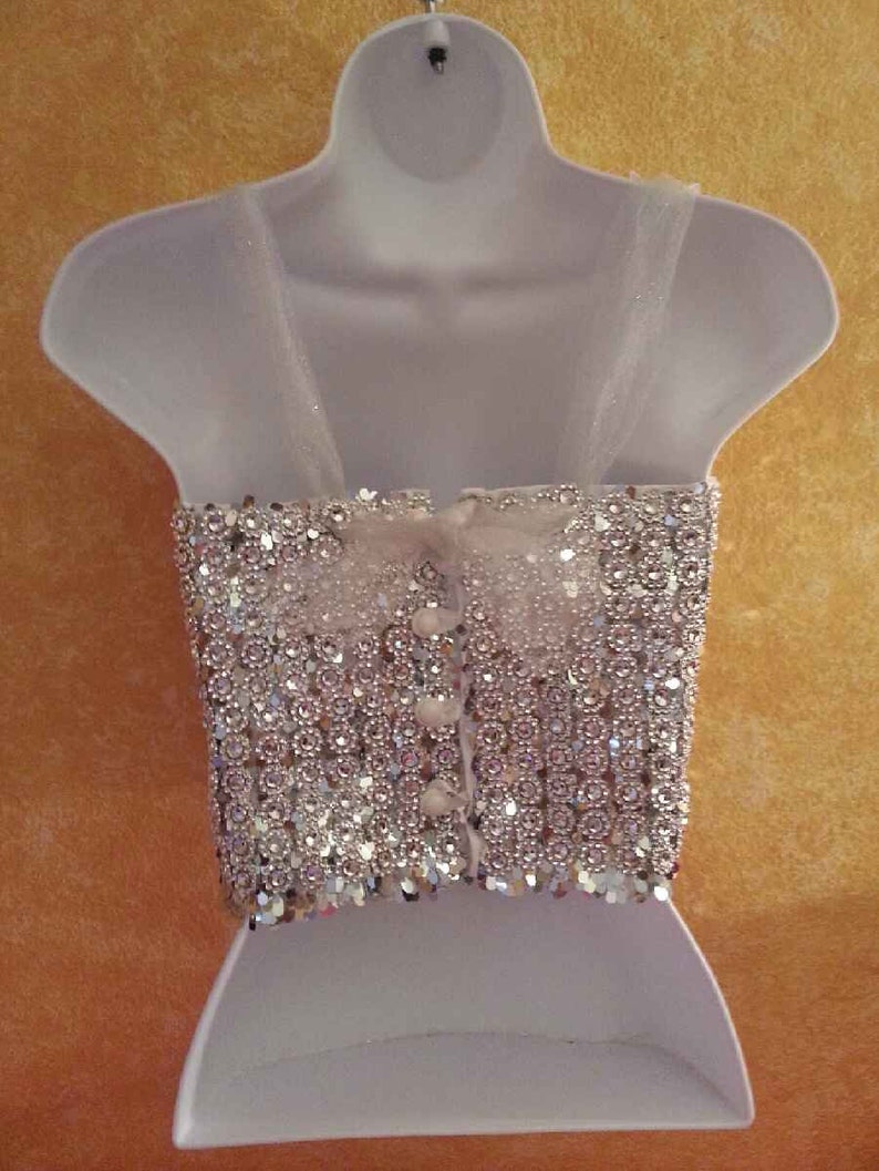 Sexy Silver Illusion Rhinestone Flower Mesh Crystal Fairy Bohemian ...