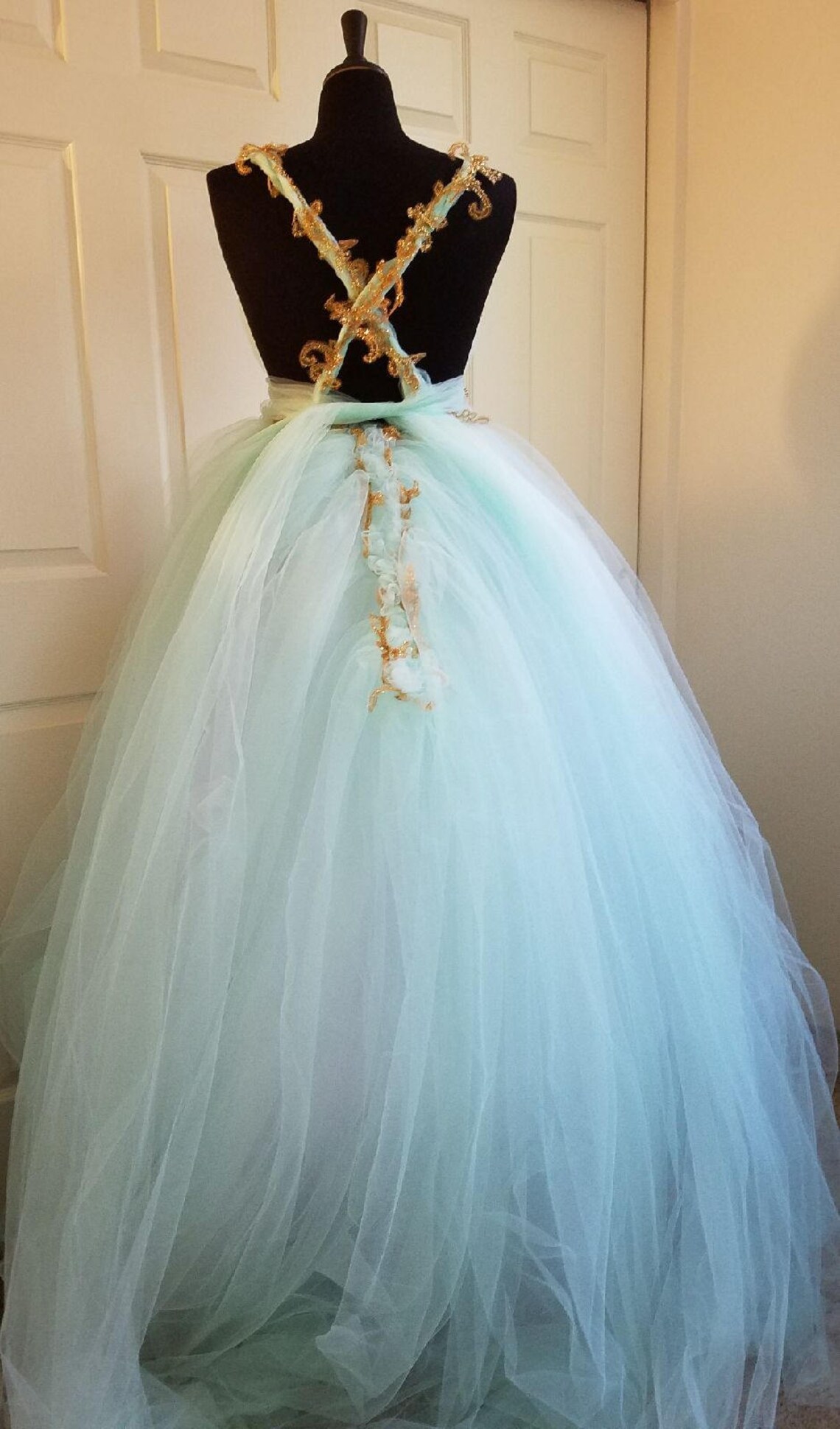 Ethereal Romantic Mint Green & Gold Lace Tulle Garden Nymph - Etsy