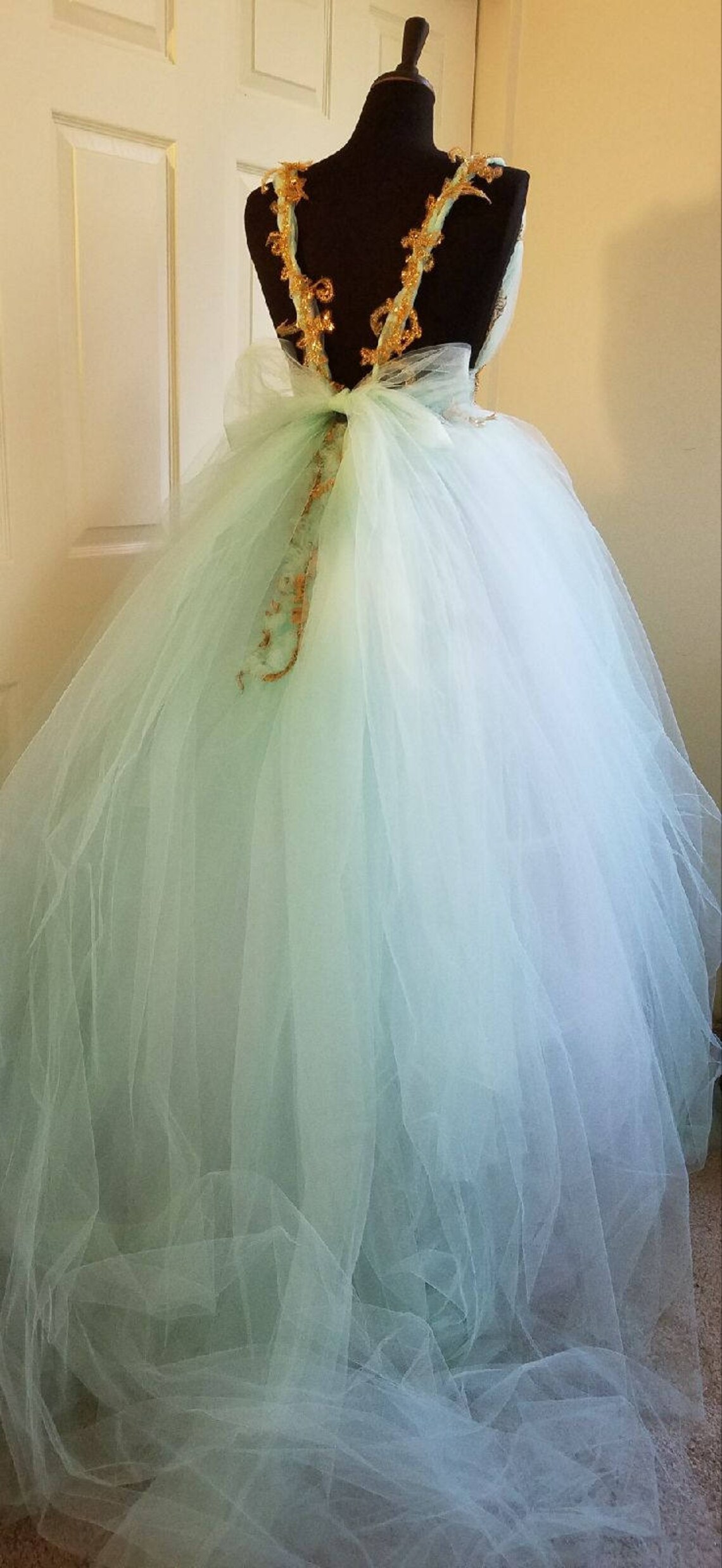 Ethereal Romantic Mint Green & Gold Lace Tulle Garden Nymph - Etsy