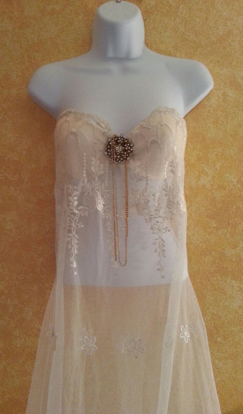 Vintage Style Ivory Lace Crystal Sheath Bridal Wedding Gown - Etsy