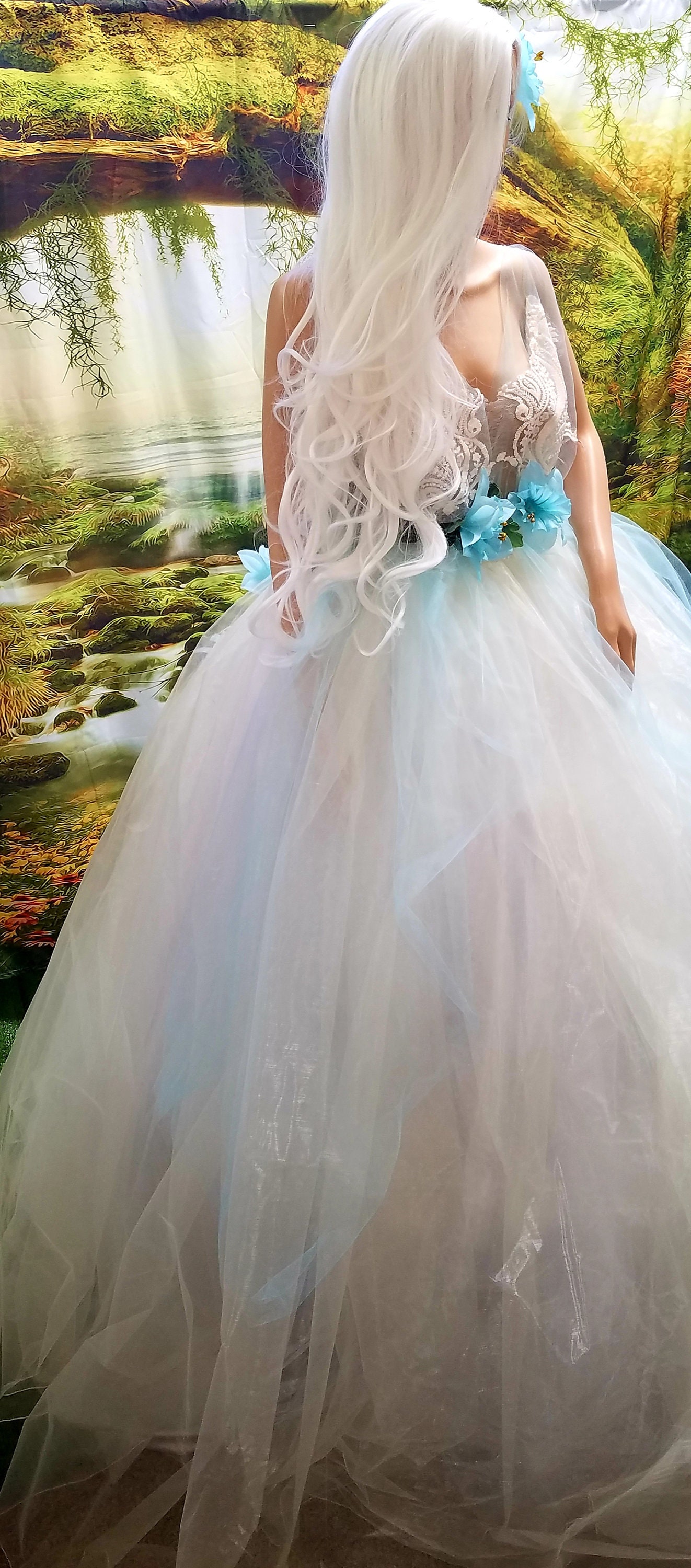 DARLENE Custom Order Fairy Nymph 3 Piece Ivory Organza & Pale Ocean ...