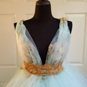 Ethereal Romantic Mint Green & Gold Lace Tulle Garden Nymph Babydoll ...
