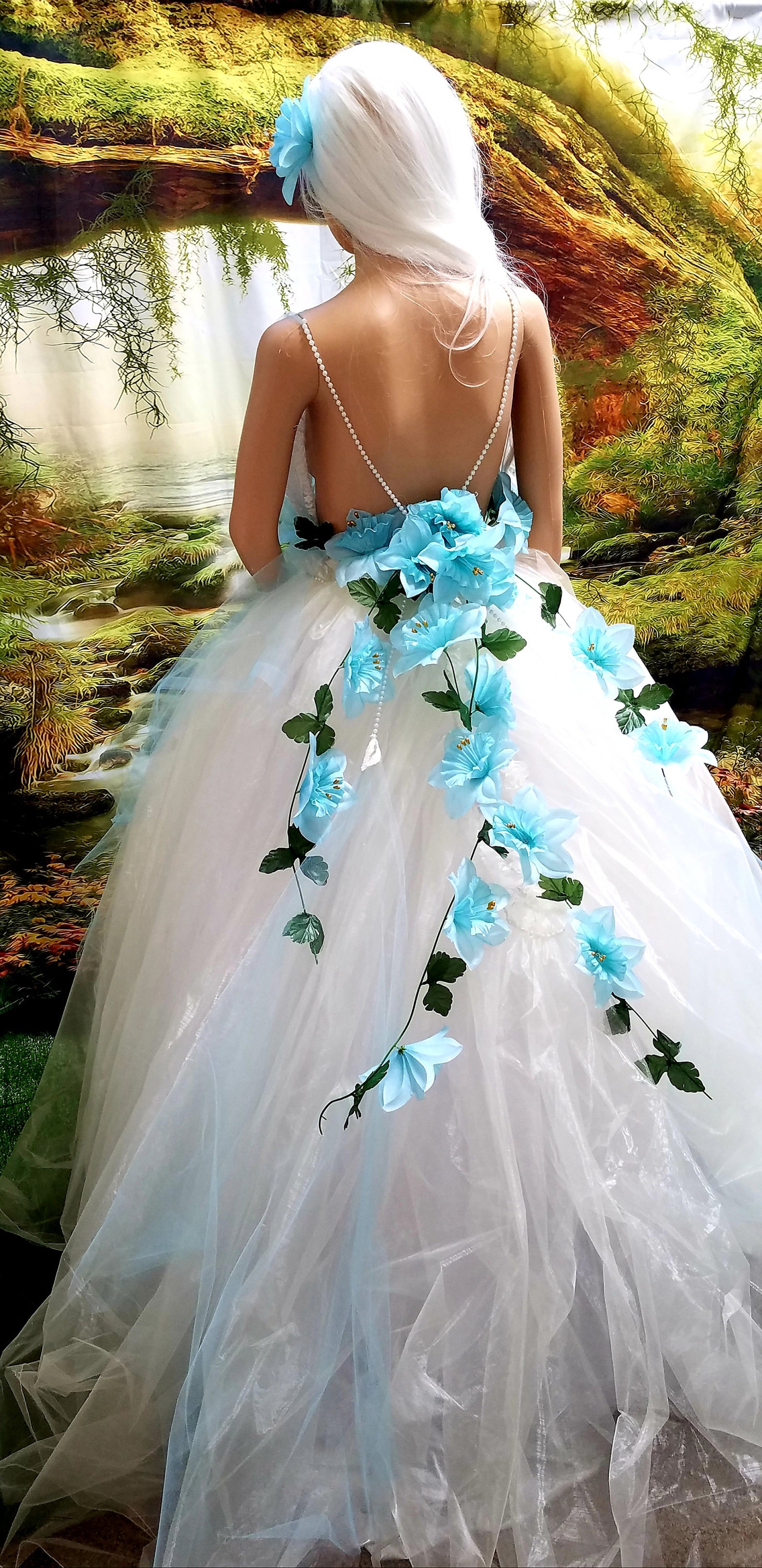 DARLENE Custom Order Fairy Nymph 3 Piece Ivory Organza & Pale Ocean ...